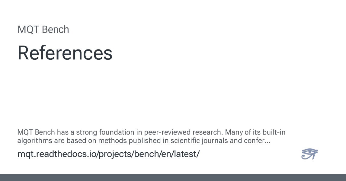 References - MQT Bench 2.2.3.dev15 documentation