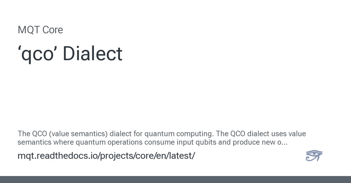 ‘qco’ Dialect - MQT Core 3.3.4.dev1018 documentation