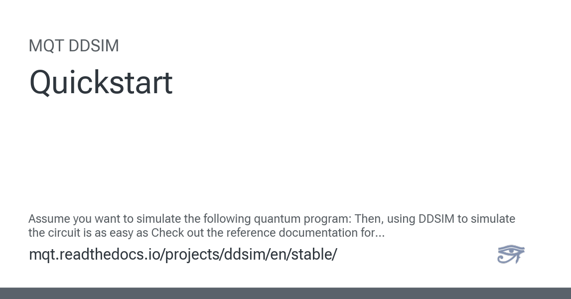 Quickstart - MQT DDSIM 2.3.0 documentation