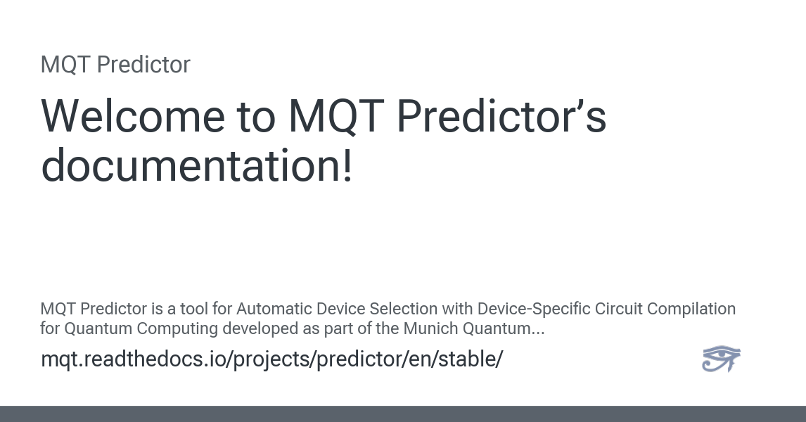 MQT Predictor 2.3.0 documentation