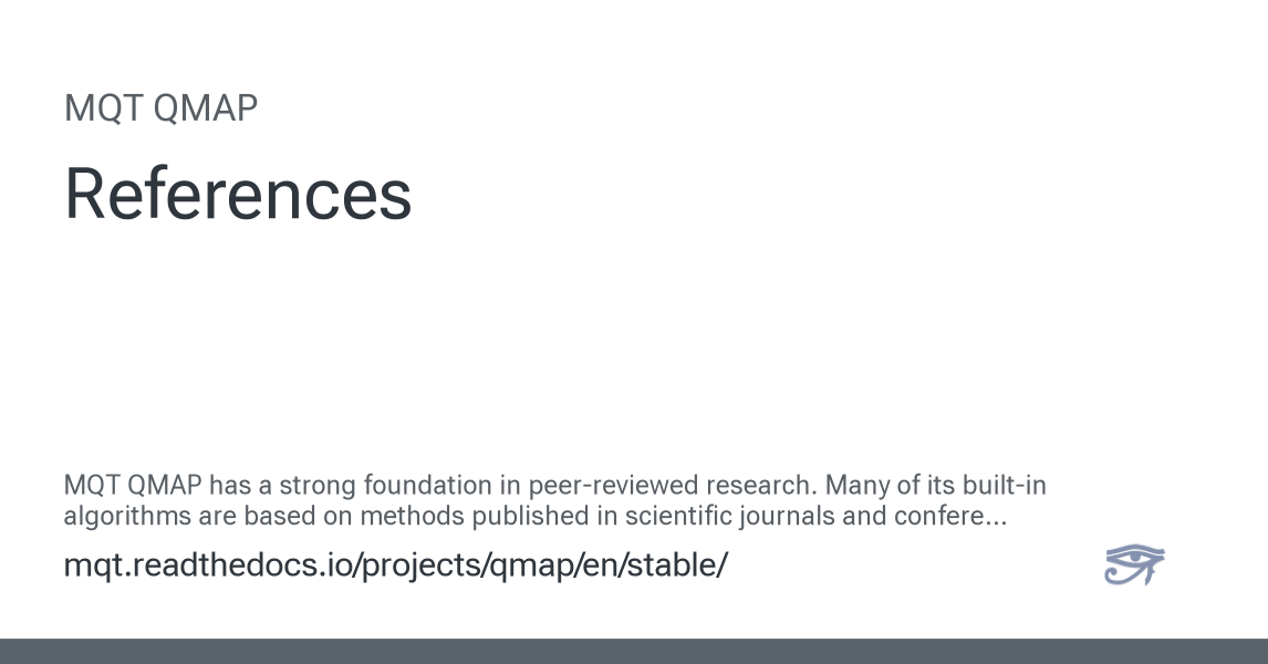 References - MQT QMAP 3.6.0 documentation