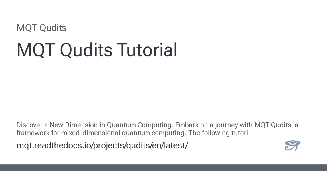 MQT Qudits Tutorial - MQT Qudits 0.3.1.dev67 documentation